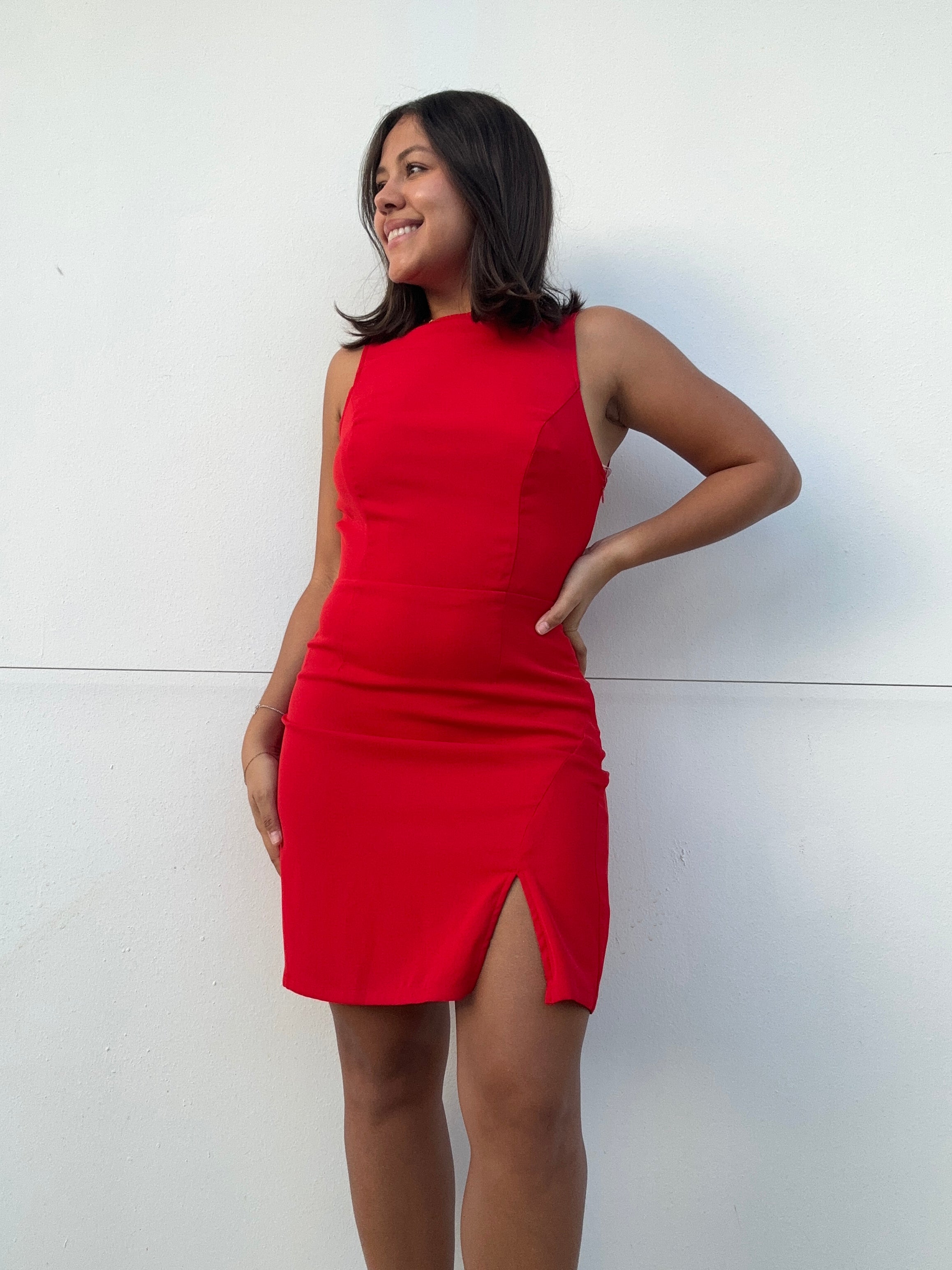 Open back mini slit Dress – Mola